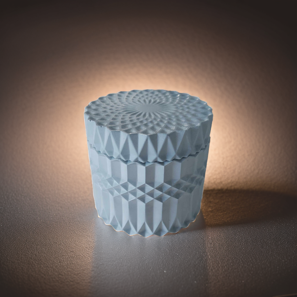 Handmade Resincrete Trinket Jar Blue Teal 3.25" Storage | JVDesigner ...